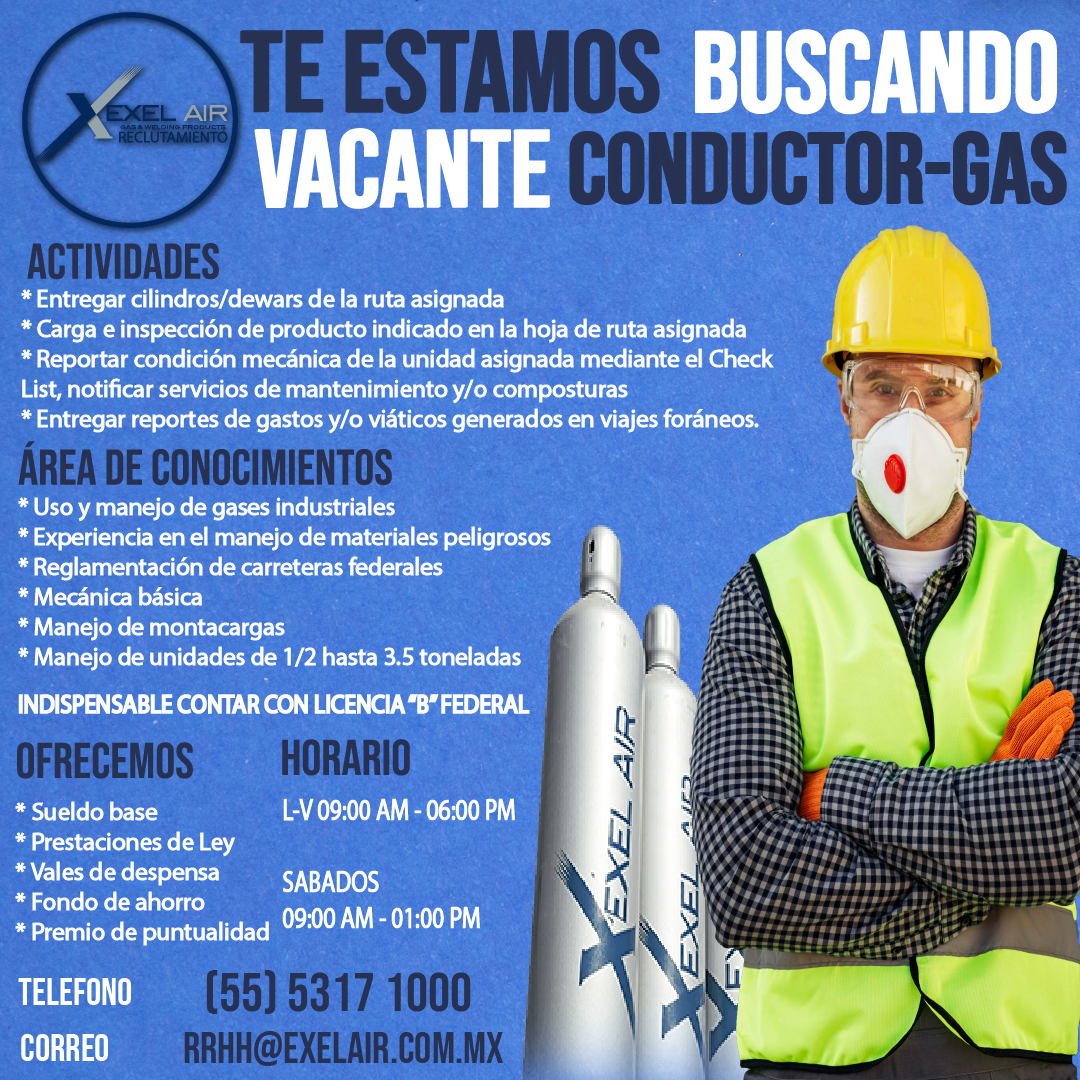 Bolsa de trabajo - Exel Air Gas & Welding Products